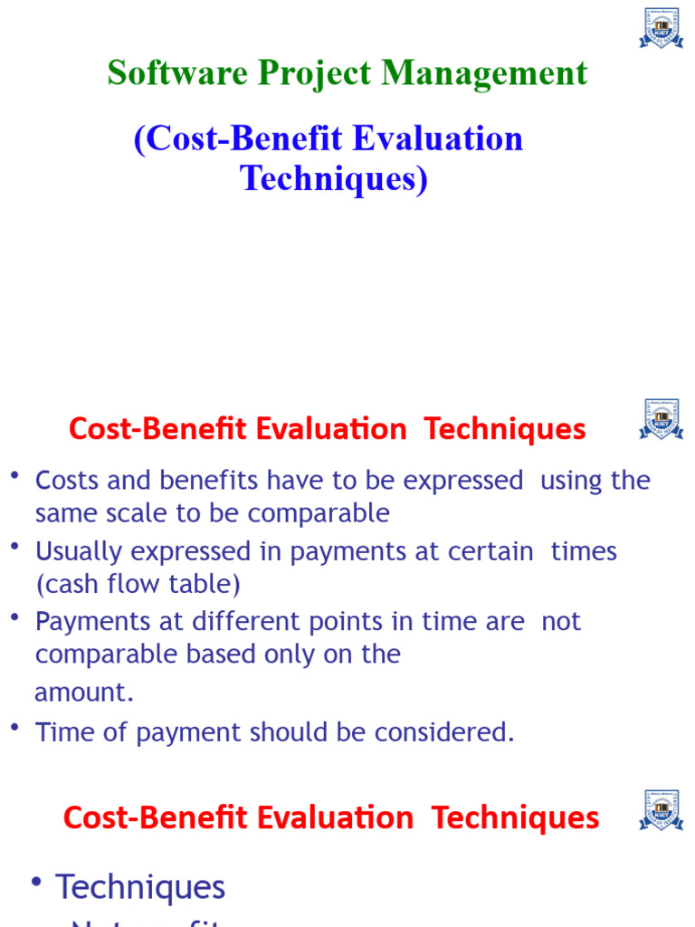Cost-Benefit Evaluation Techniques in Software Projects | PDF | Net ...