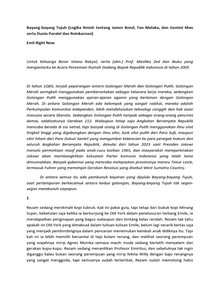 Bayang-Bayang Tujuh (Logika Ilmiah Tentang James Bond, Tan Malaka, Dan ...
