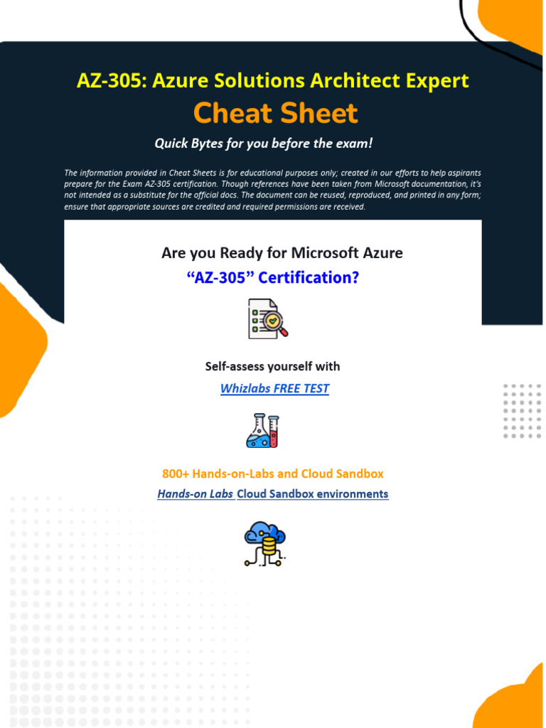 Cheat Sheet Azure Solutions Architect Expert AZ 305 | PDF | Microsoft Azure | Password