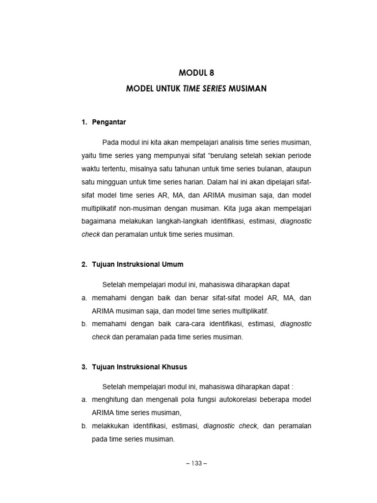 Modul 8. Model Musiman Komplit | PDF