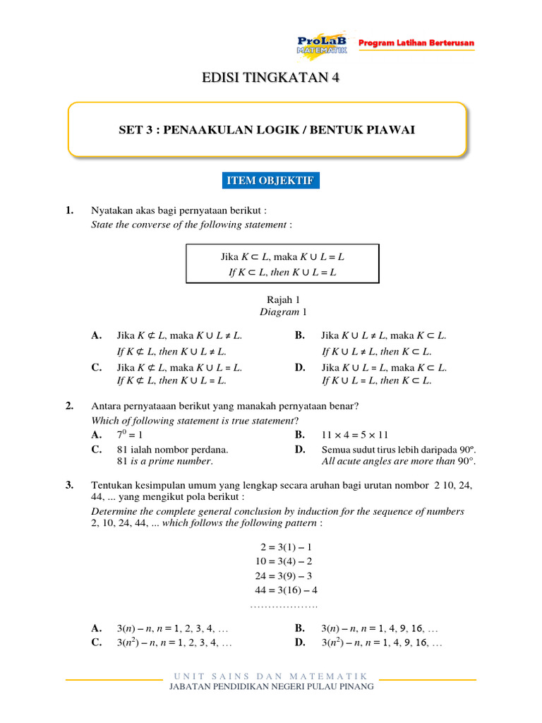 Set 3 Tingkatan 4 Edited | PDF