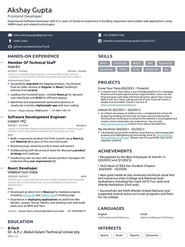 AkshayFrontendDeveloper3 5YOE | PDF | Application Software | Java Script