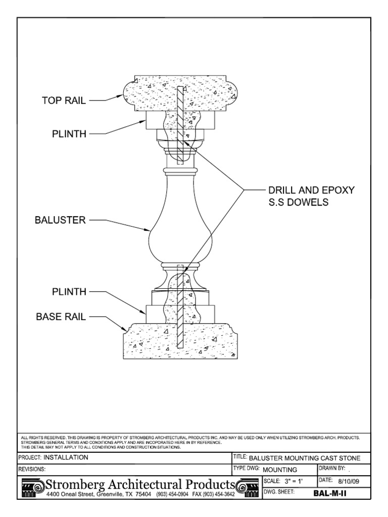 Baluster Mounting Cast Stone | PDF