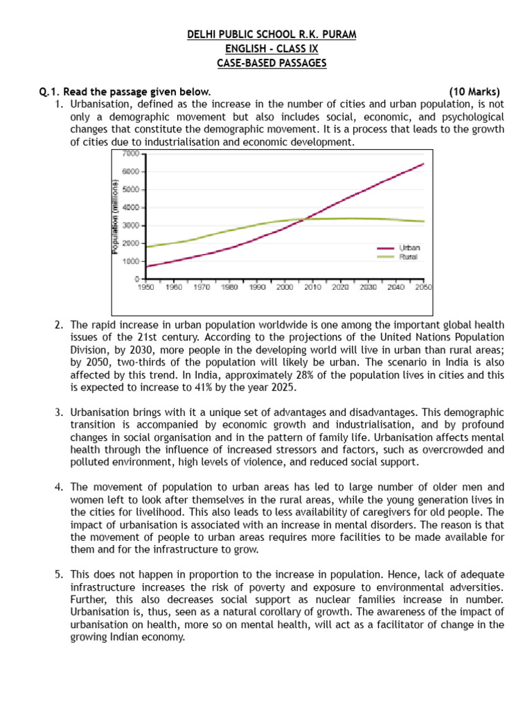 Class 9 - Case-Based Passages | PDF | Urbanization | Greenhouse Gas