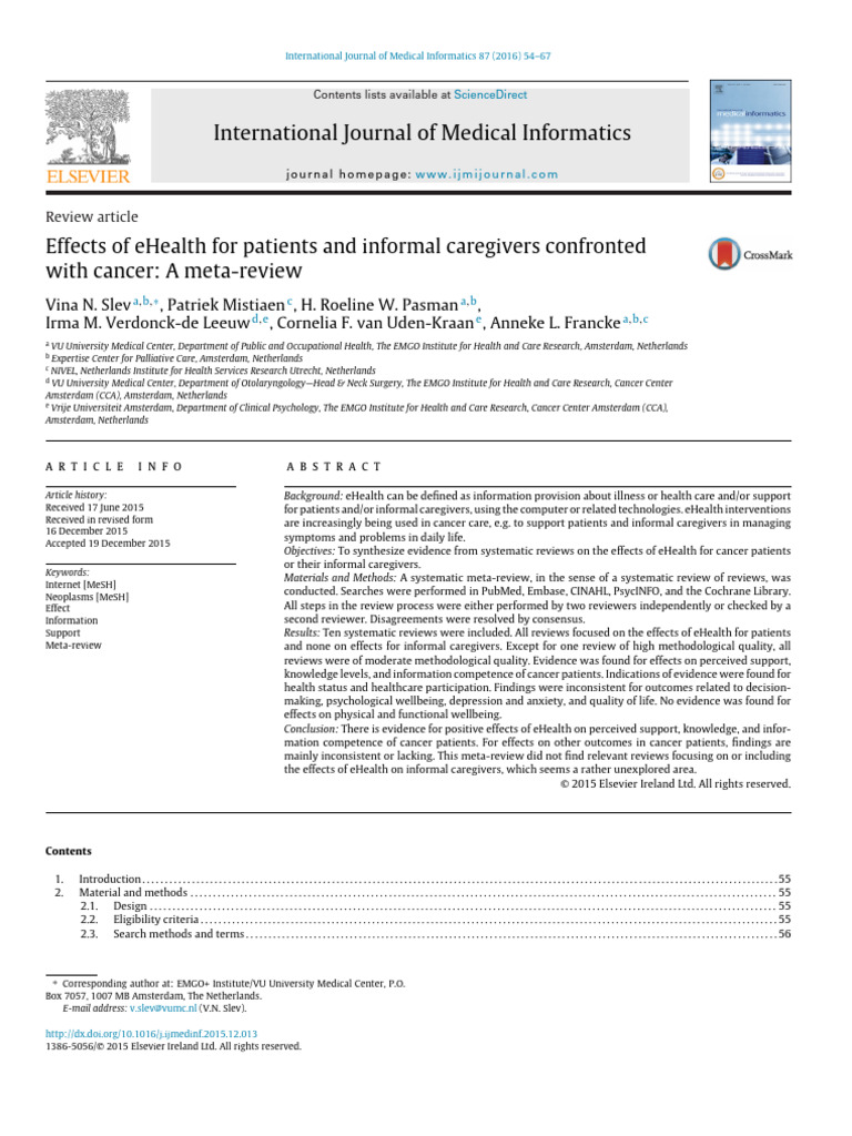 2016 Effects of Ehealth For Patients and Informal Caregivers Confronted ...