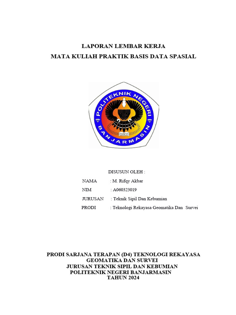 Laporan Praktik Basis Data Spasial 2024 | PDF