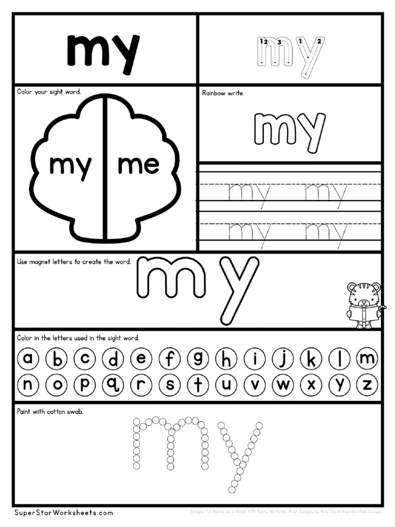 Preschool Sight Word Worksheet MY | PDF