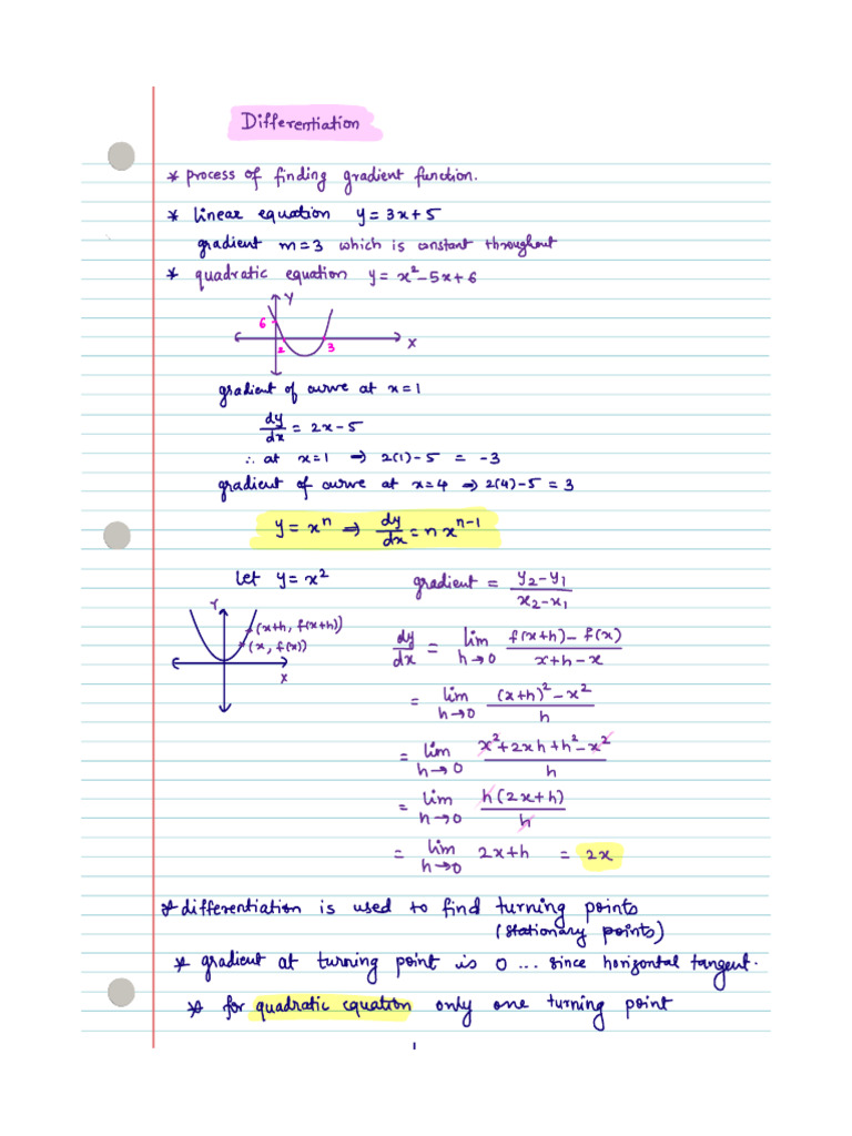 Differentiation IGCSE | PDF | Gradient | Mathematical Concepts Differentiation IGCSE | PDF | Gradient | Mathematical Concepts