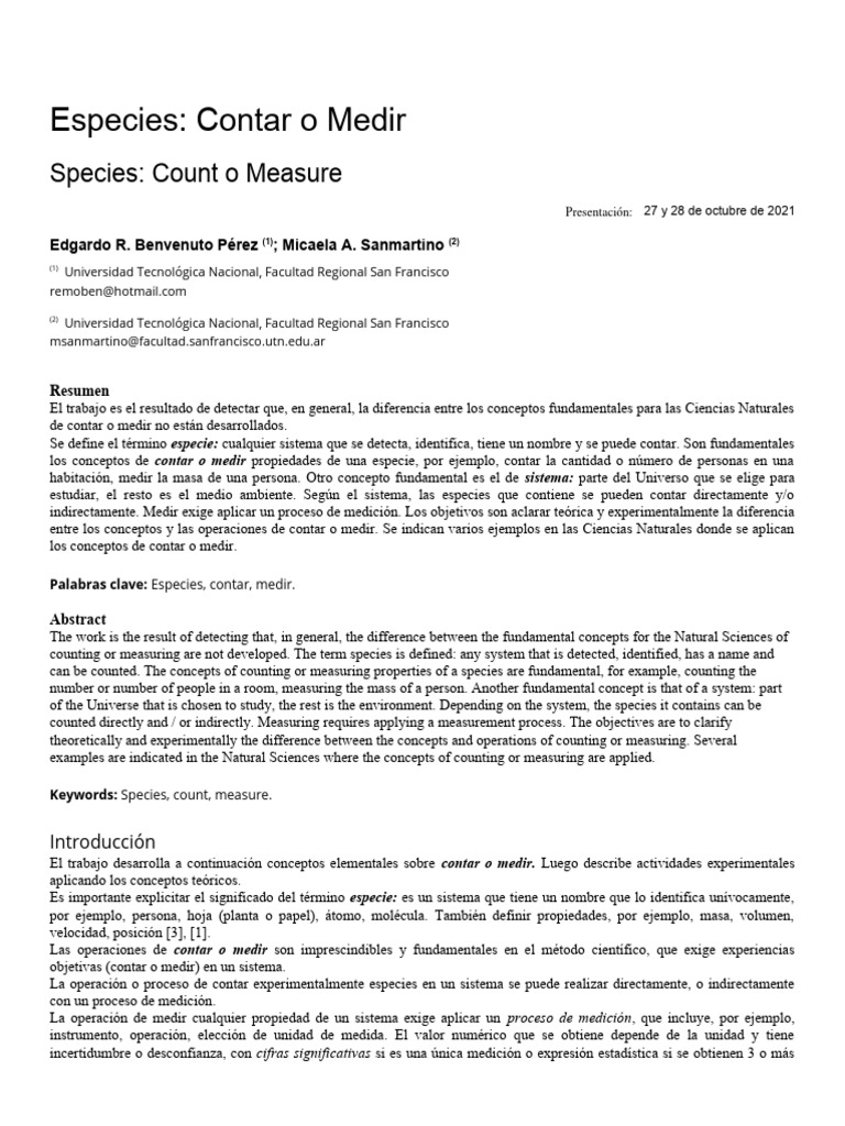 Contar y Medir | PDF | Medición | Mole (Unidad)