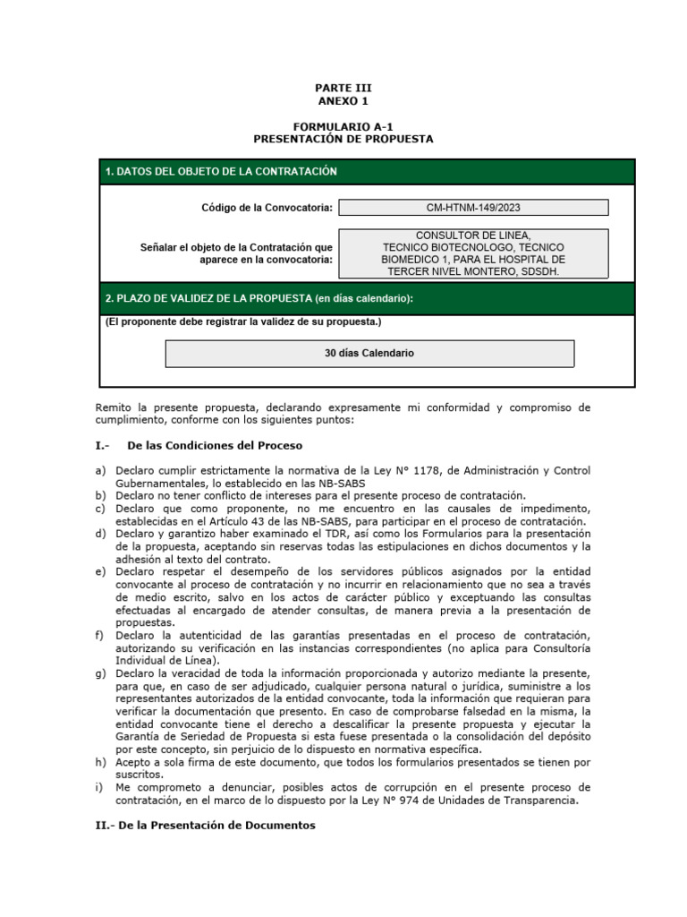 Formulario A1-C1 - 2024 | PDF | Documento de identidad | Hospital
