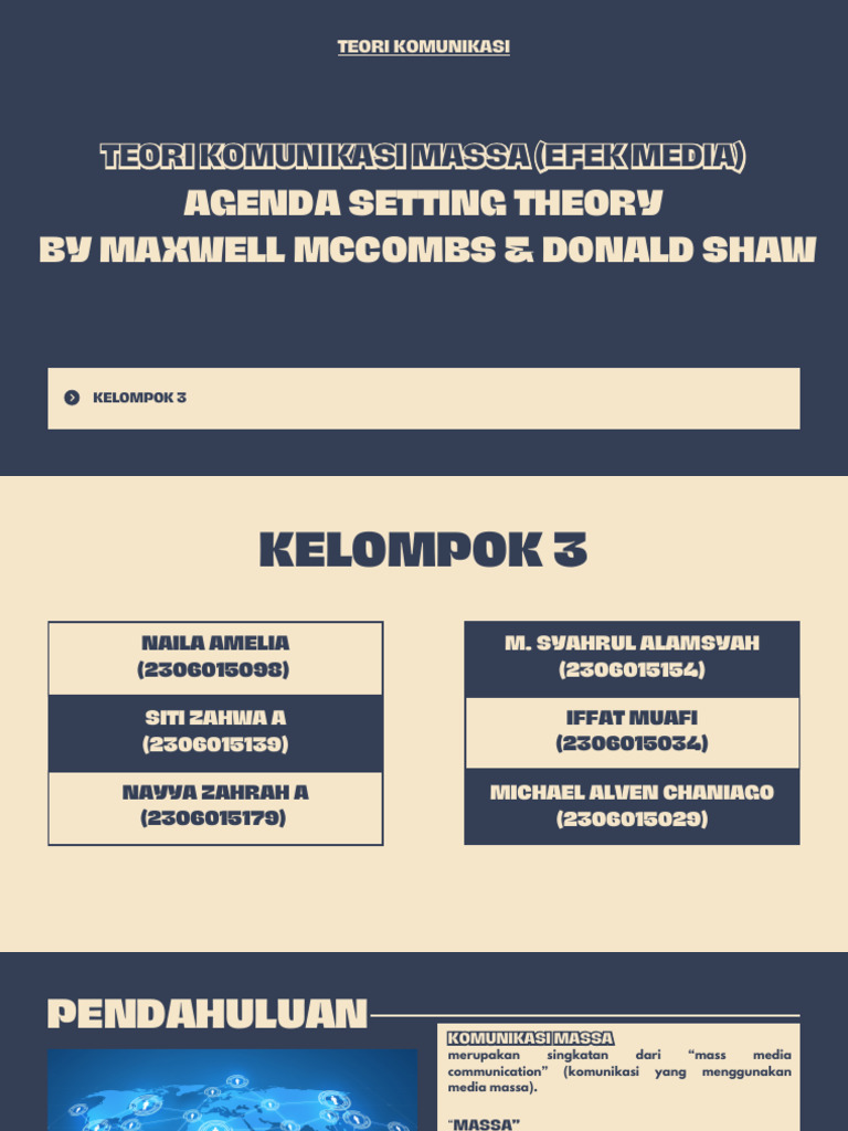 Teori Komunikasi Massa - Agenda Setting Theory by Maxwell Mccombs ...