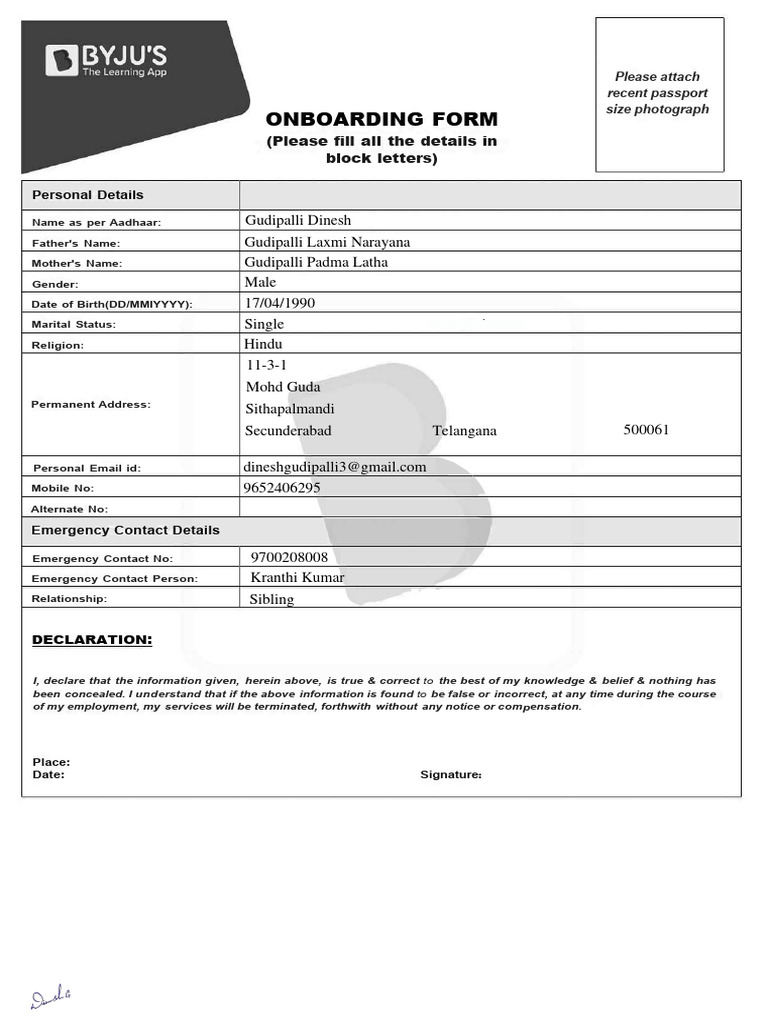 Employee Onboarding and EPF Forms | PDF