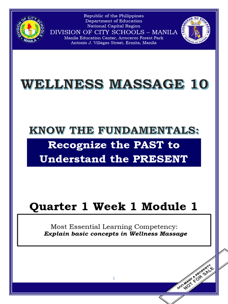 Wellness-Massage Module Q1 W1 | PDF | Massage | Physical Therapy
