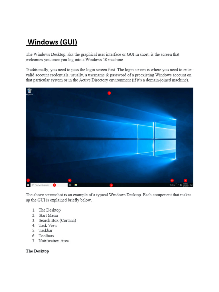 Windows Desktop | PDF | Computing | Graphical User Interfaces