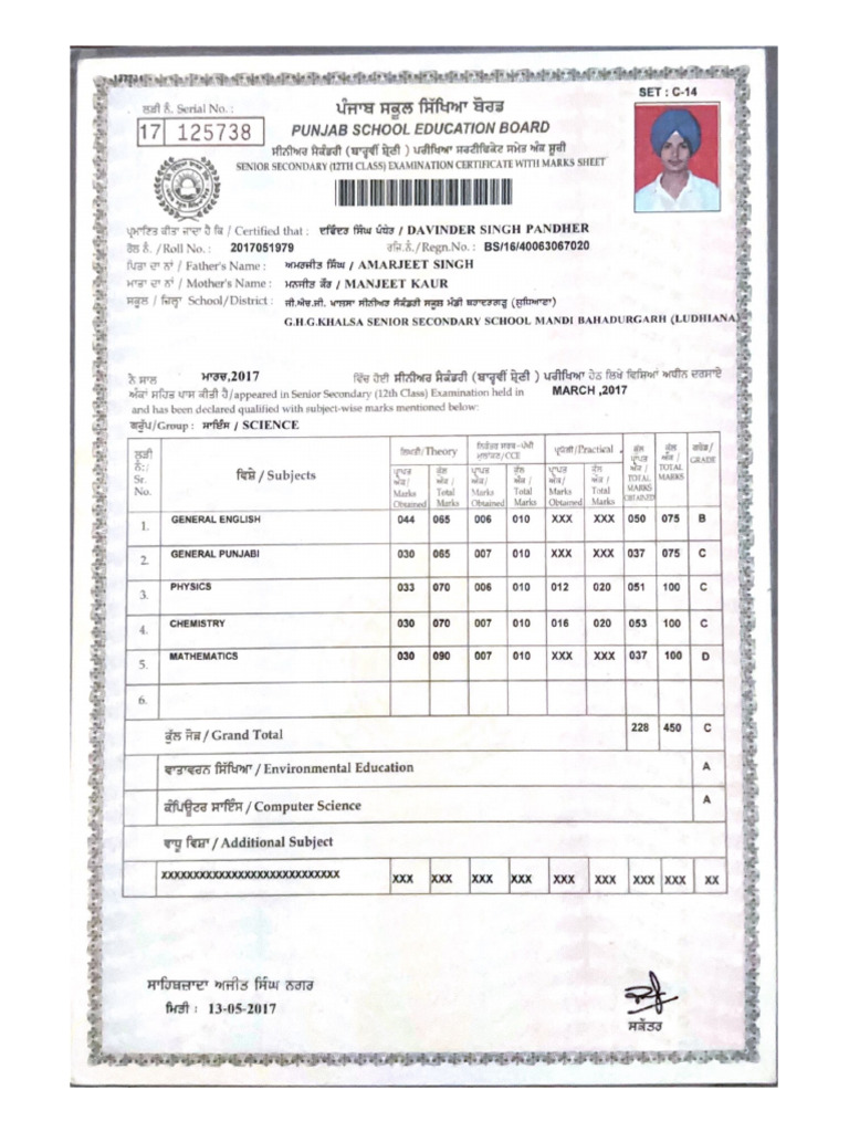 Punjab School Education Board | PDF