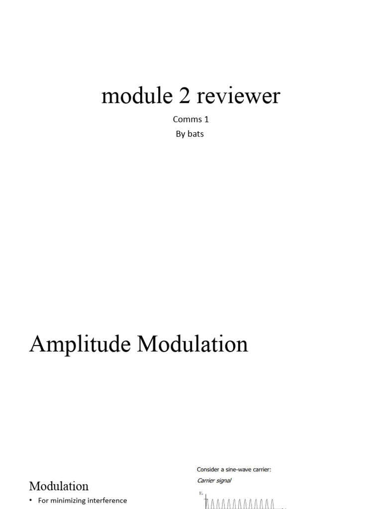Module 2 Reviewer | PDF | Frequency Modulation | Detector (Radio)