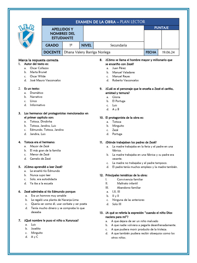 PLAN LECTOR 3ro - 5to | PDF
