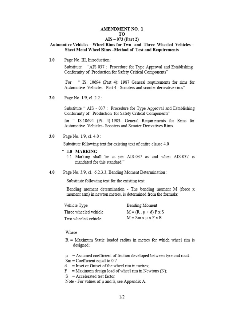 AIS - 073 (Part 2) Automotive Vehicles - Wheel Rims For Two and Three ...