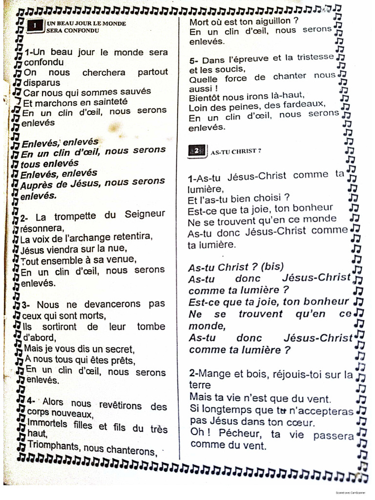 Recueil de Chants | PDF