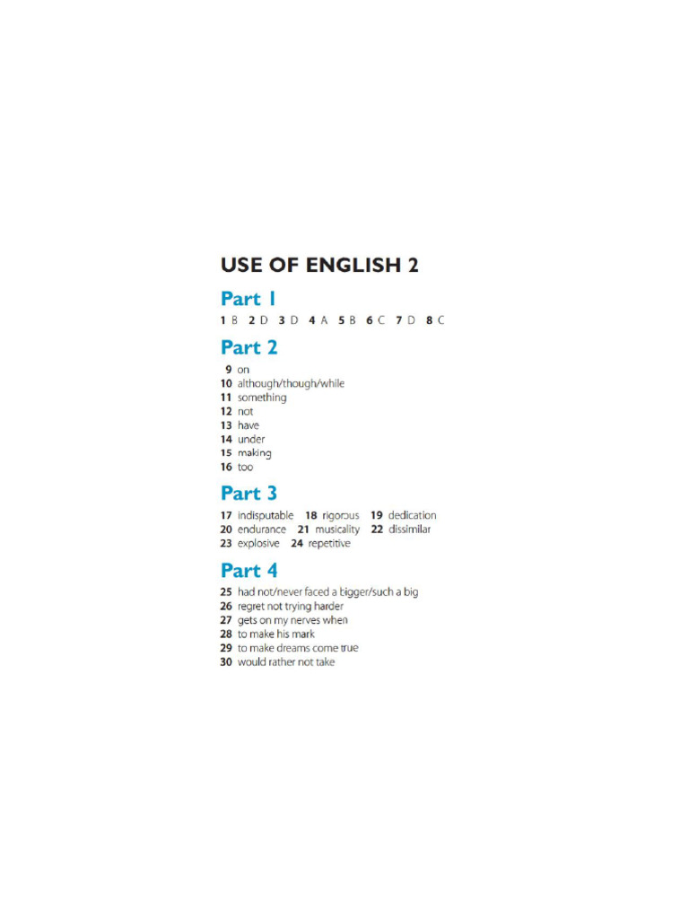 Use of English: B 2D 6C 7D 8C | PDF