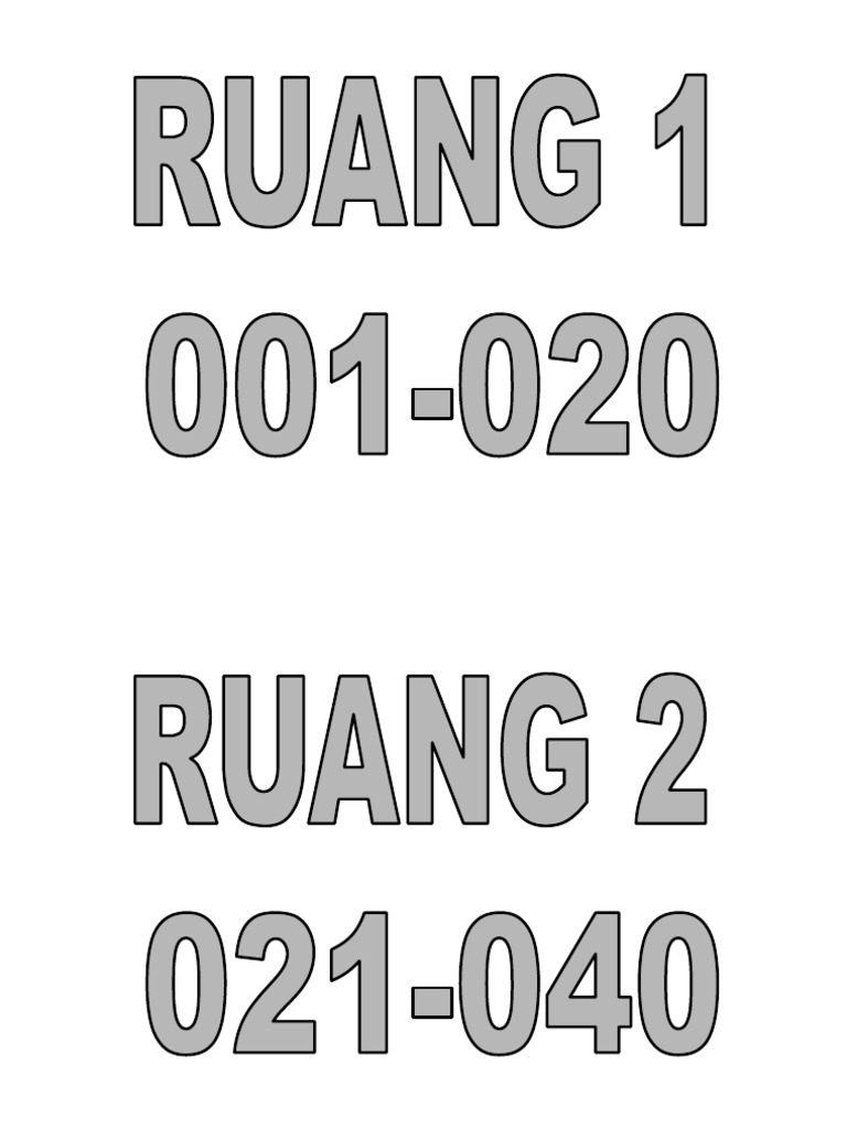 Label Ruang Ujian | PDF