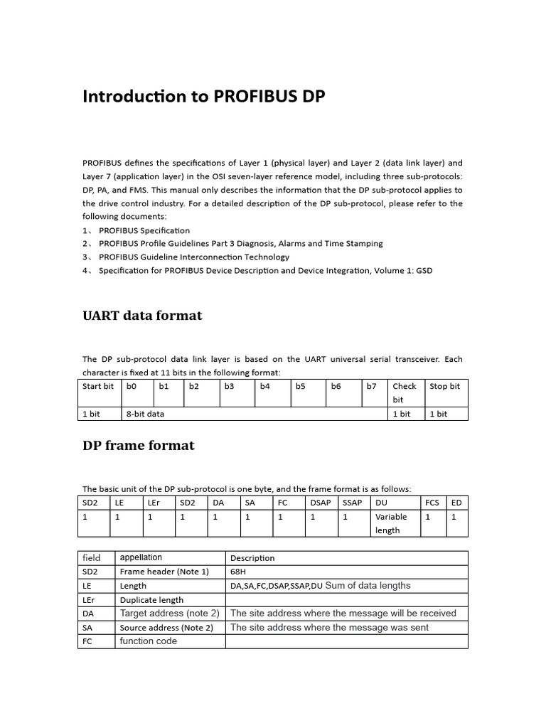01-PROFIbus DP 英文 | PDF | Osi Model | Parameter (Computer Programming)