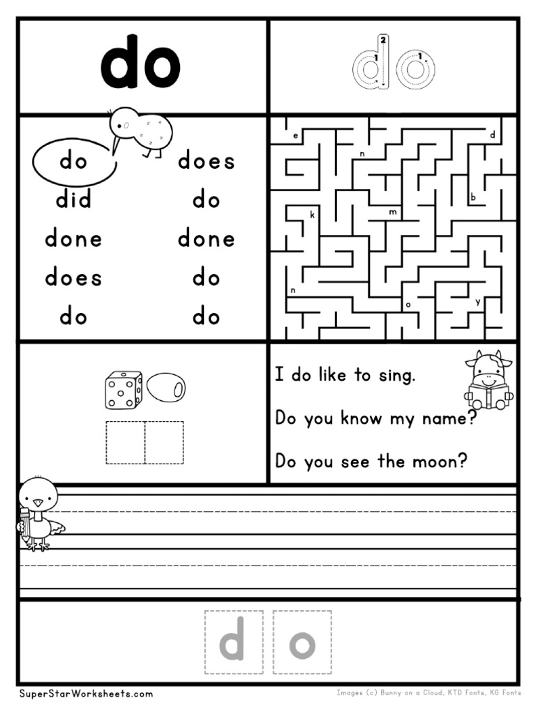Kindergarte Sight Word Worksheet DO | PDF