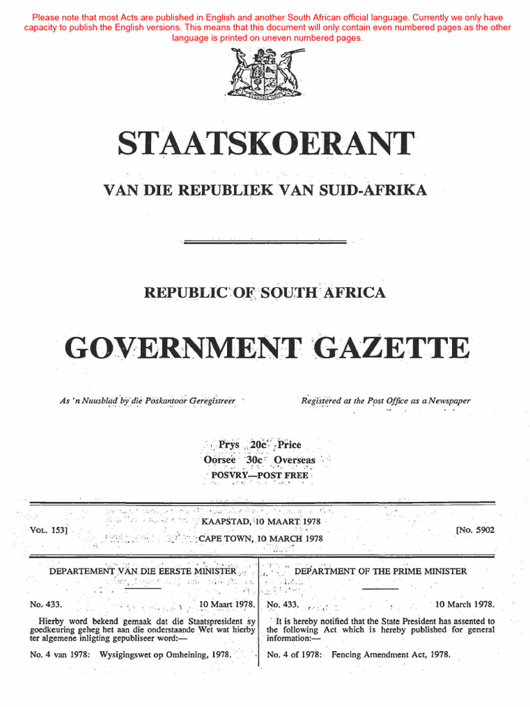 Act 4 1978 | PDF | Government | Legal Documents