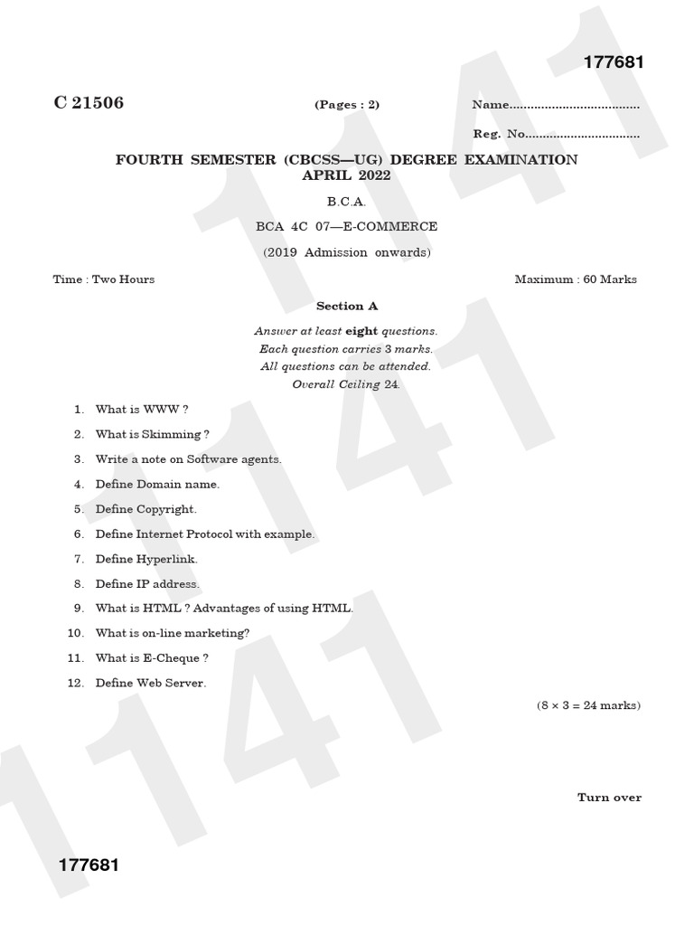 Ecomm 22 Bca | PDF | World Wide Web | Internet & Web