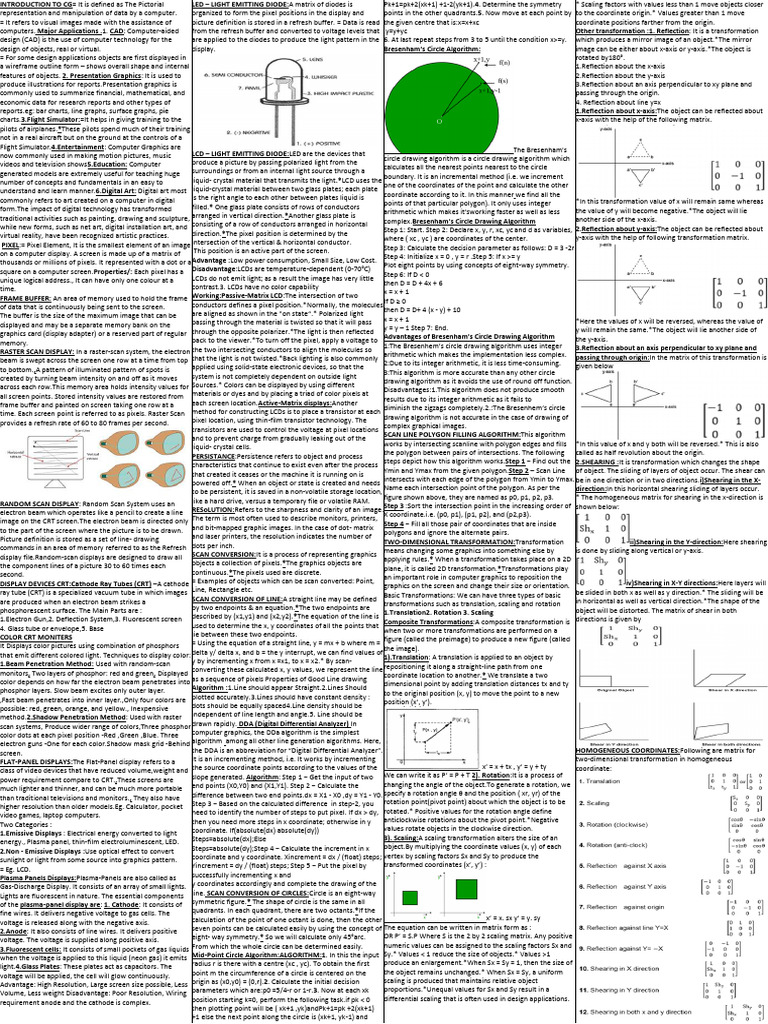 CG Bit | PDF | Cartesian Coordinate System | Computer Graphics