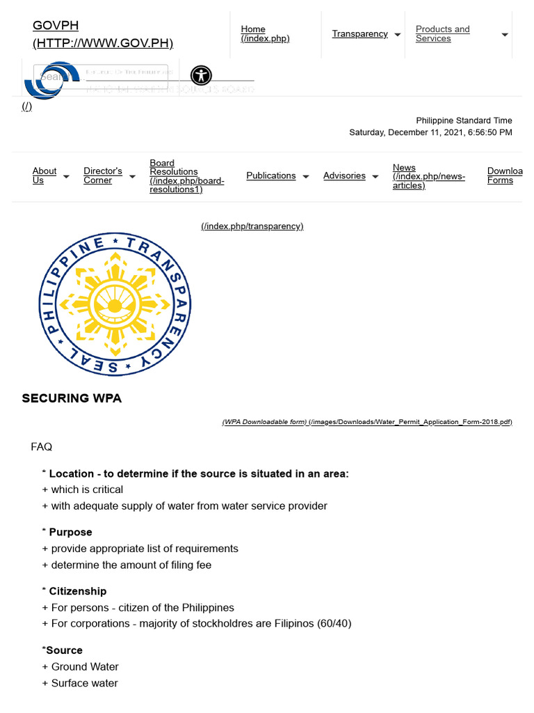 Water Permit Application | PDF | U.S. Securities And Exchange ...