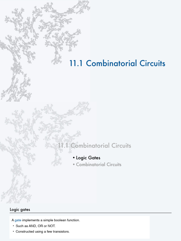 Combinatorial Circuits Overview | PDF | Logic Gate | Integrated Circuit