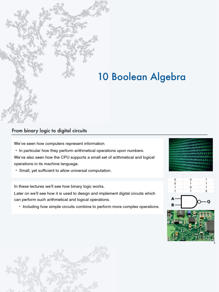 10 Boolean Algebra | Download Free PDF | Boolean Algebra | Teaching Mathematics