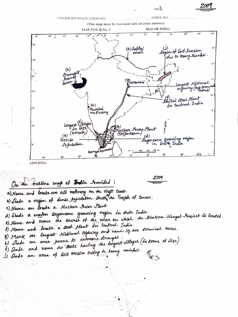 Class XII Map Pointing (2009-2020) | PDF