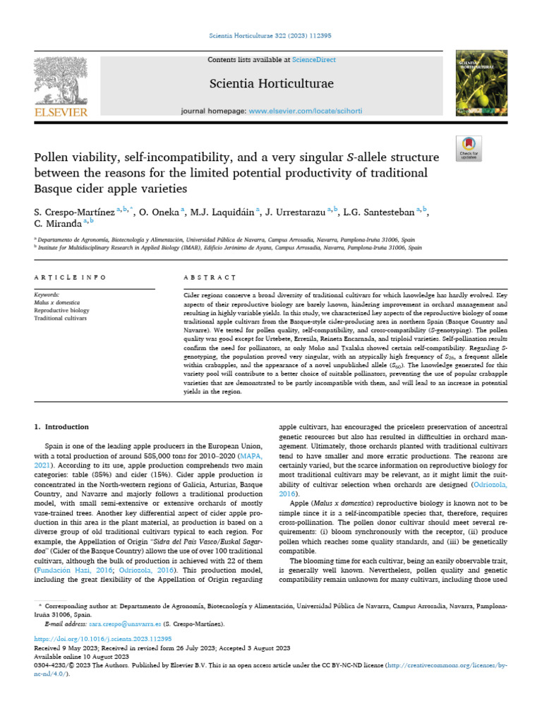 Pollen Viability Self Incompatibility and A Very Singular S A - 2023 ...