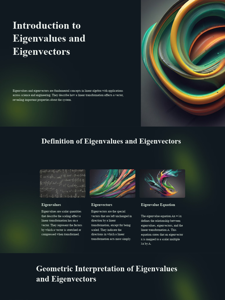 Introduction To Eigenvalues And Eigenvectors Pdf Eigenvalues And Eigenvectors Matrix 