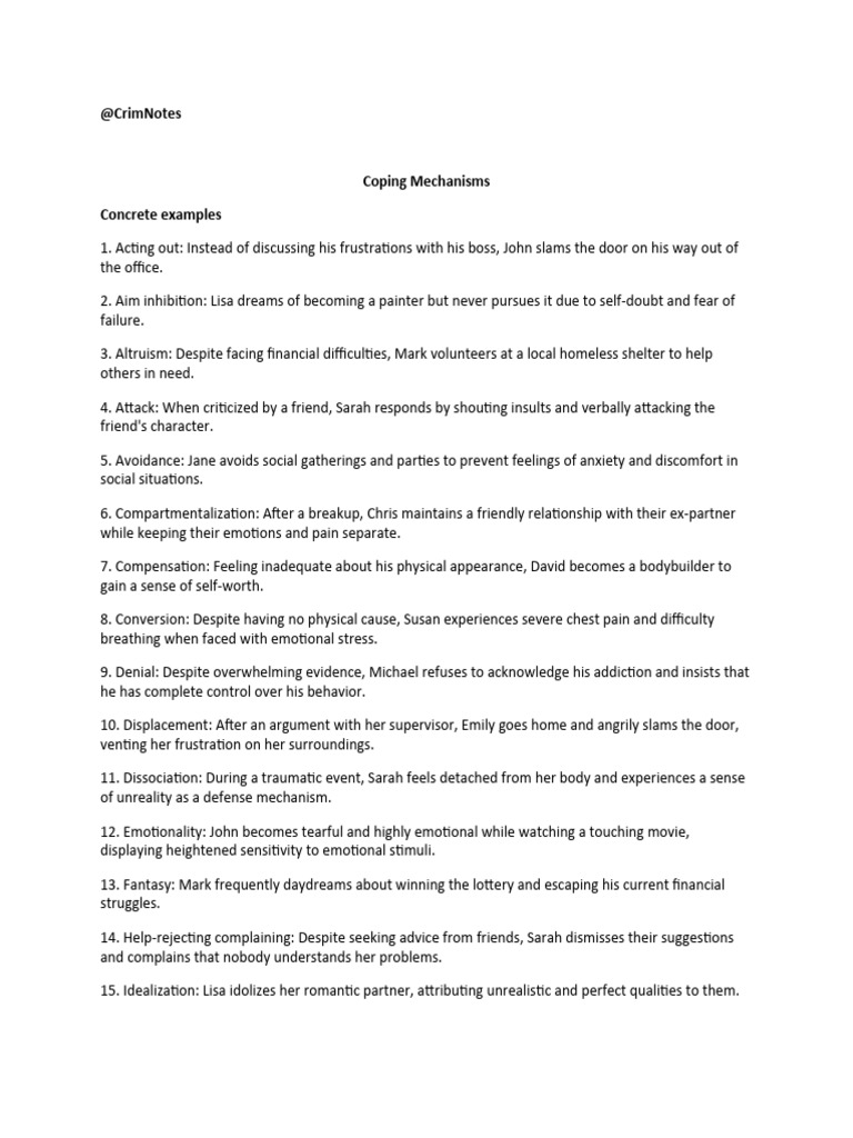 Copping mechanism | Download Free PDF | Feeling | Emotions
