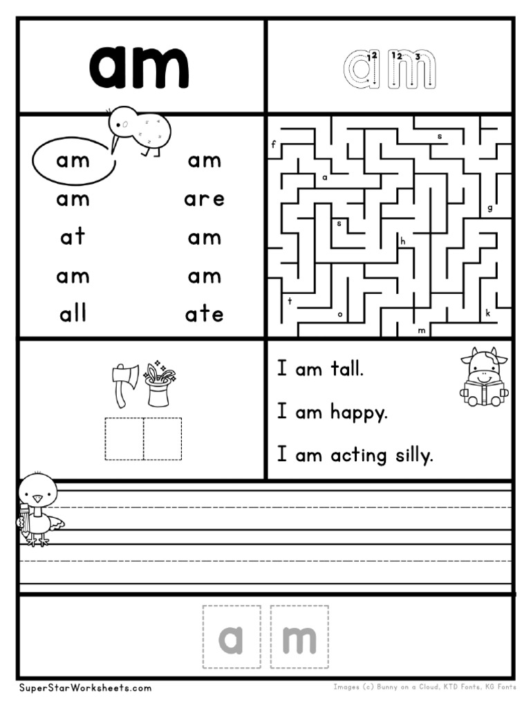 Kindergarte Sight Word Worksheet AM | PDF