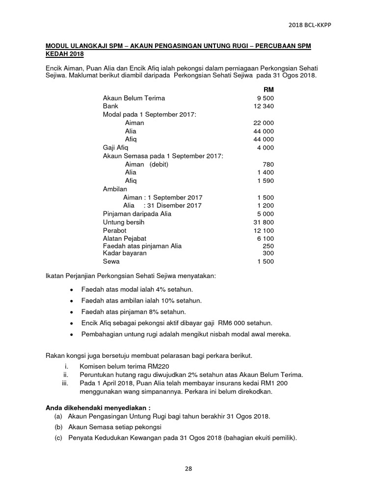 7-Pengasingan Untung Rugi - Kedah 2018 | PDF