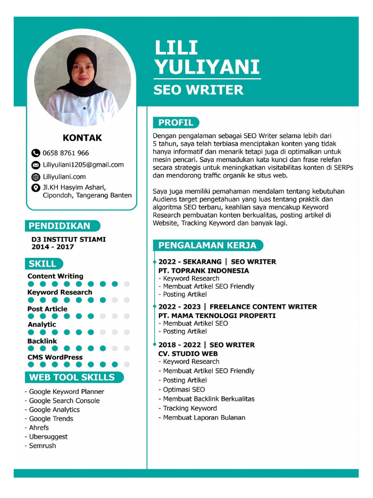 CV - Lili Yulianaa | PDF
