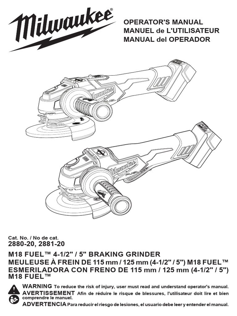 Milwaukee | PDF | Grinding (Abrasive Cutting) | Personal Protective ...