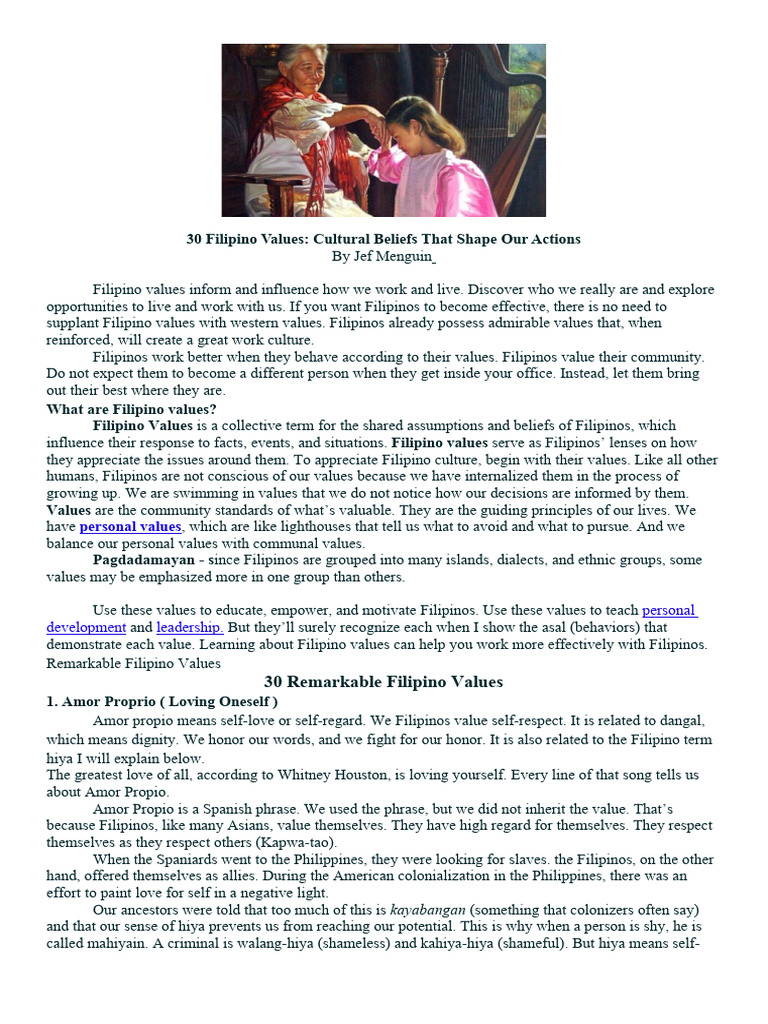 Cle 30 Filipino Values | PDF | Gratitude | God