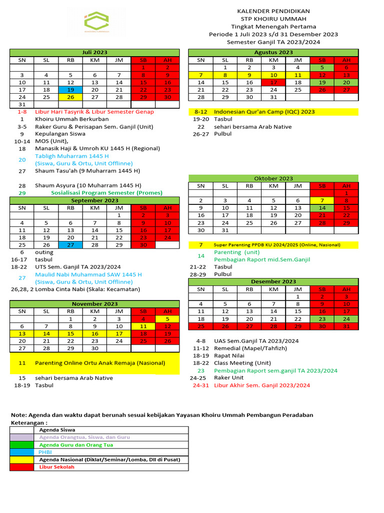 Kaldik SMP Ta 2023-2024 Ganjil | PDF