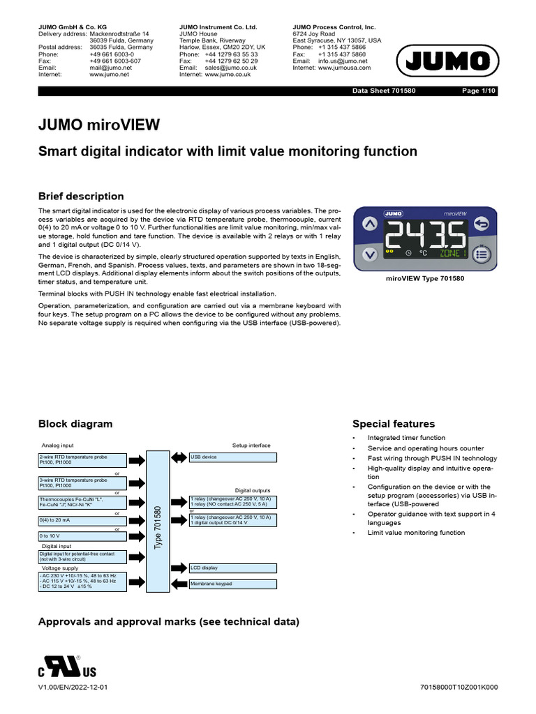 Jumo indicator | PDF | Relay | Alternating Current