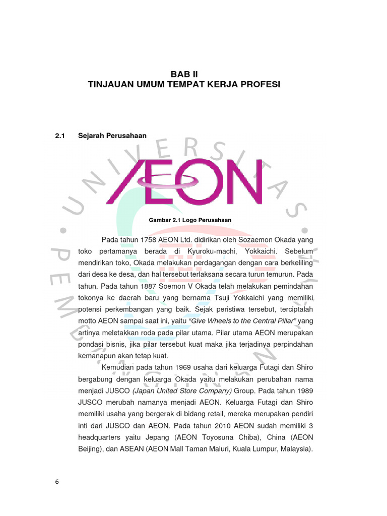 Struktur Organisasi Aeon Mall Indonesia | PDF | Bisnis