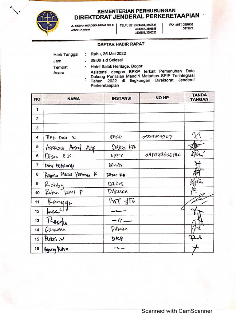 Absen SPIP Rabu 25 Mei 2022 | PDF