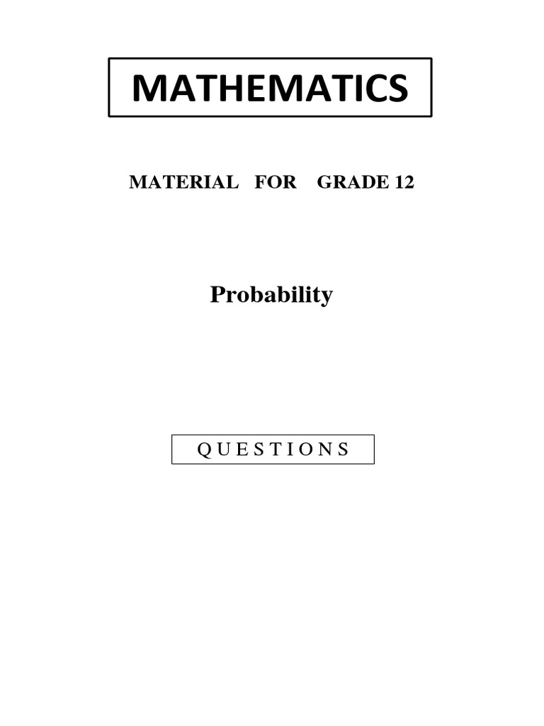 Grade 12 Probability Questions | PDF | Probability | Numbers