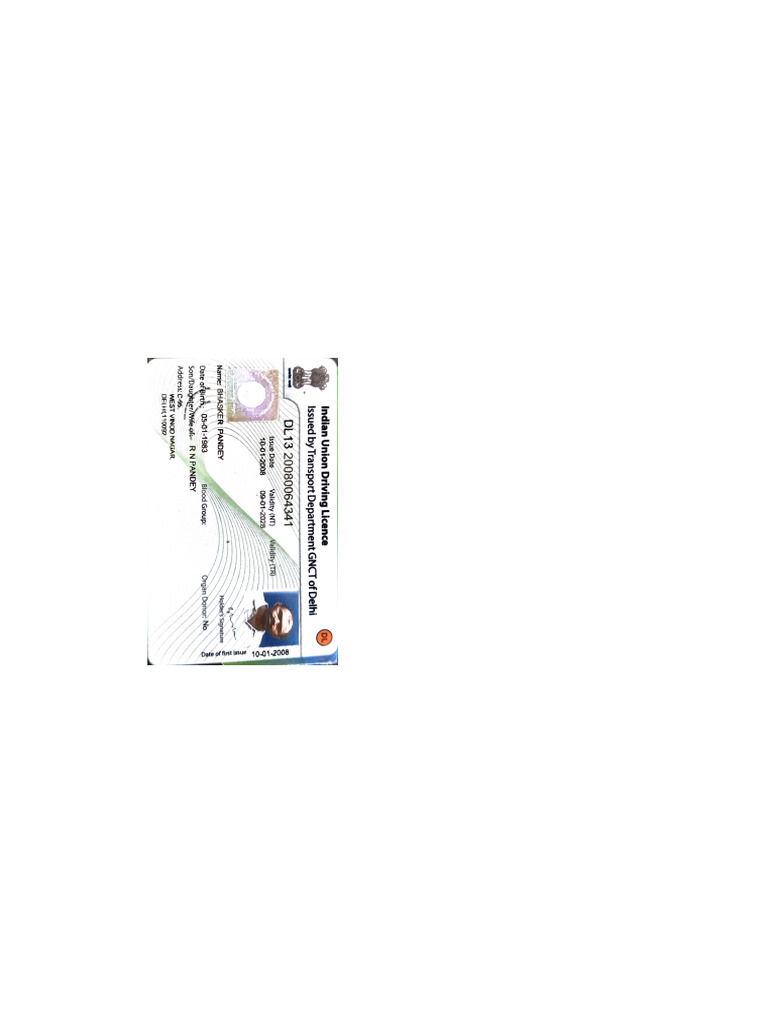 Delhi Driving Licence Details | PDF