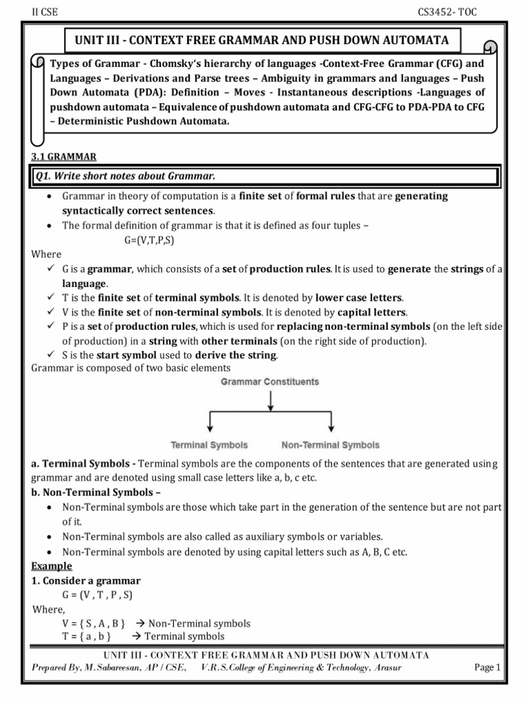 Unit 3 TOC Notes | PDF