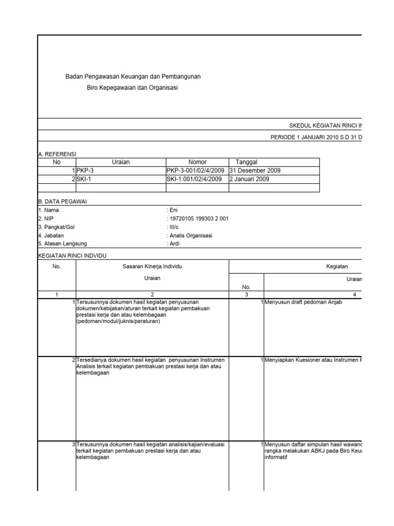 Contoh Isian FormulirSKI-2 | PDF
